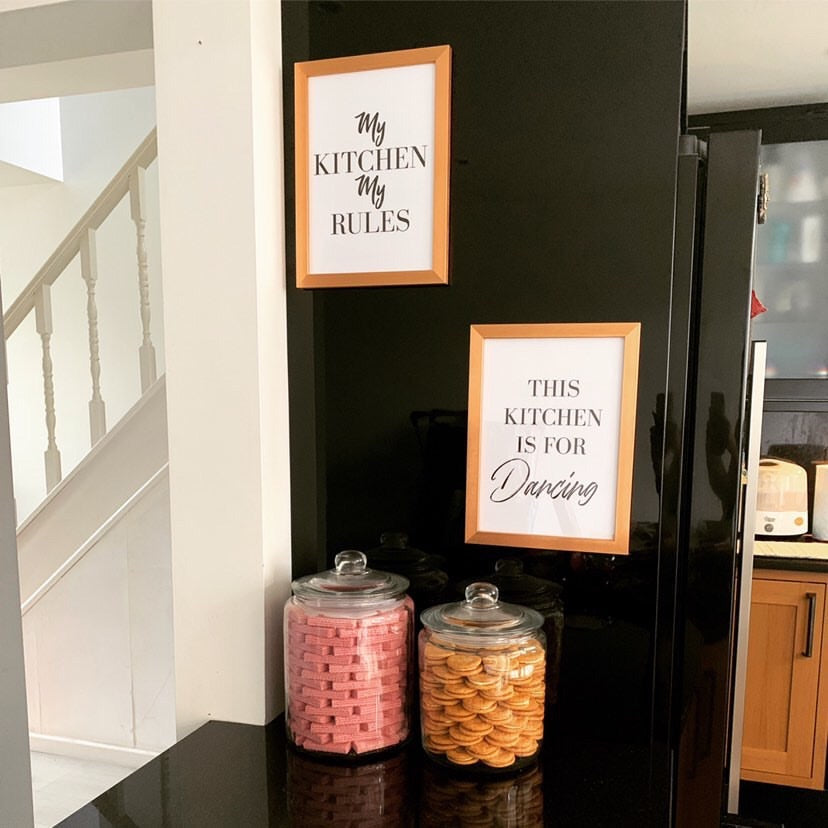 'My Kitchen My Rules' Wall Decor Print - Funny Kitchen Quote Art ...