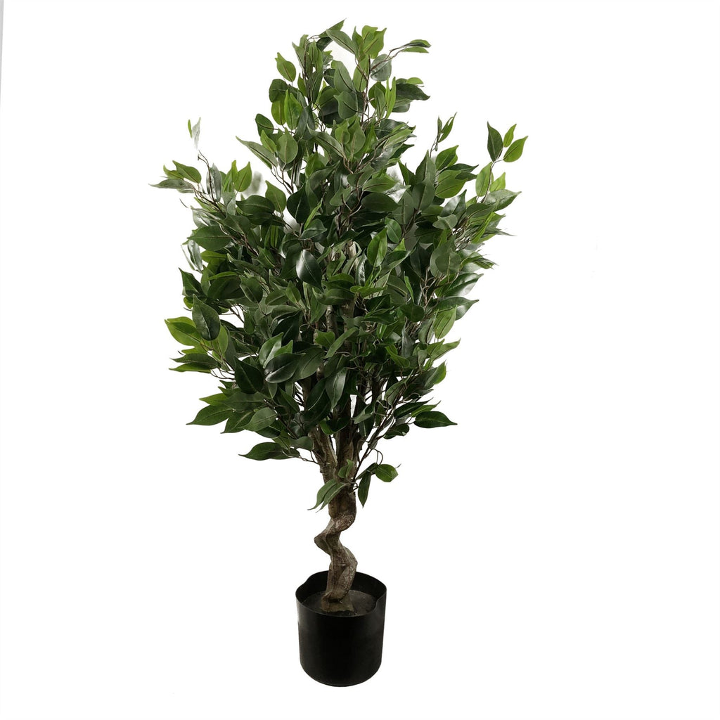 110cm Artificial Ficus Tree with Copper Planter - Realistic Indoor ...