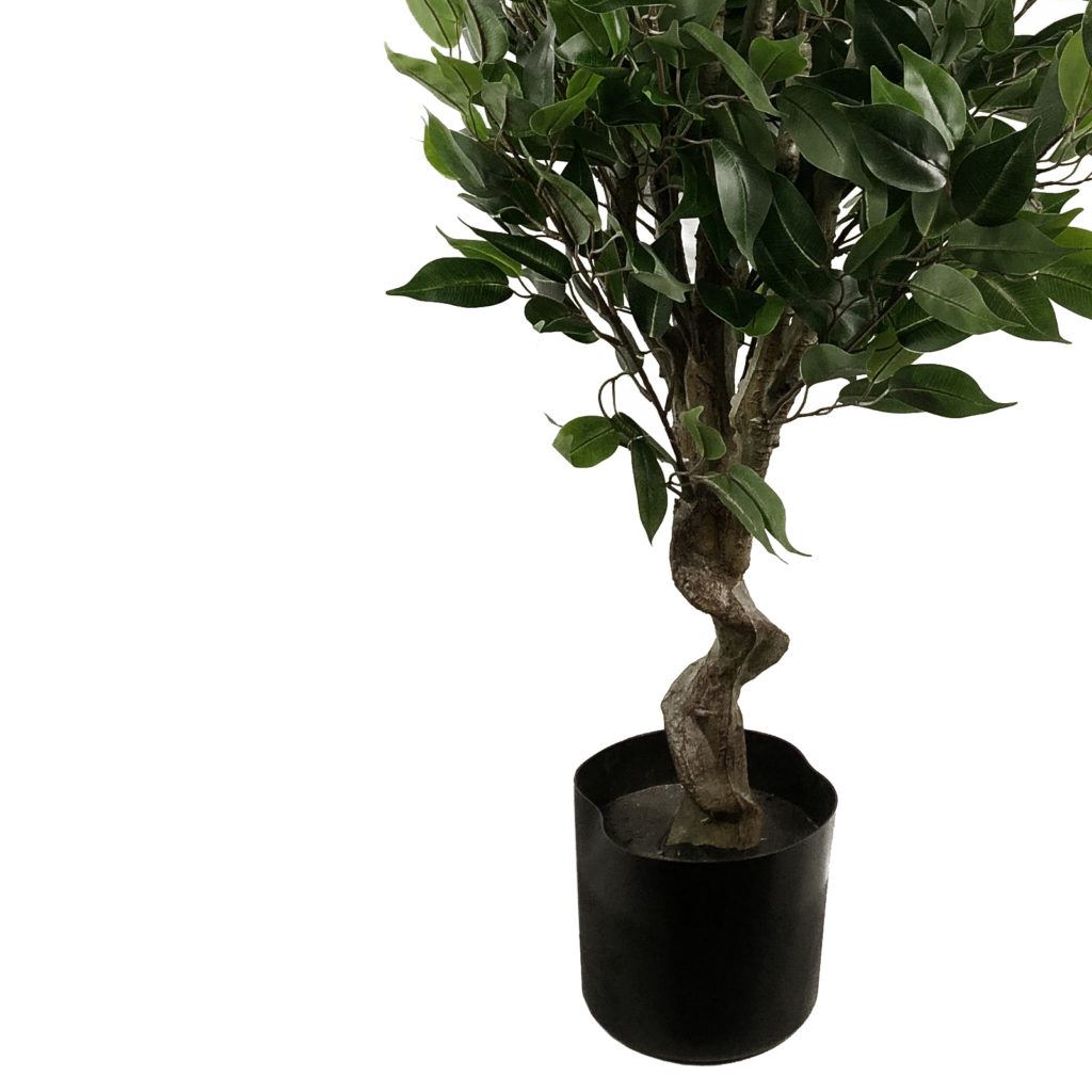 110cm Artificial Ficus Tree with Copper Planter - Realistic Indoor ...